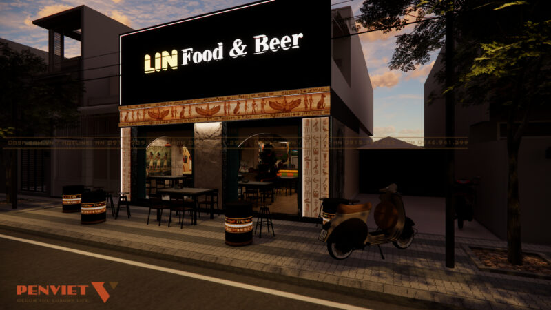 Thiết Kế Nhà Hàng LIN FOOD & BEER Mang Nét độc đáo ấn Tượng