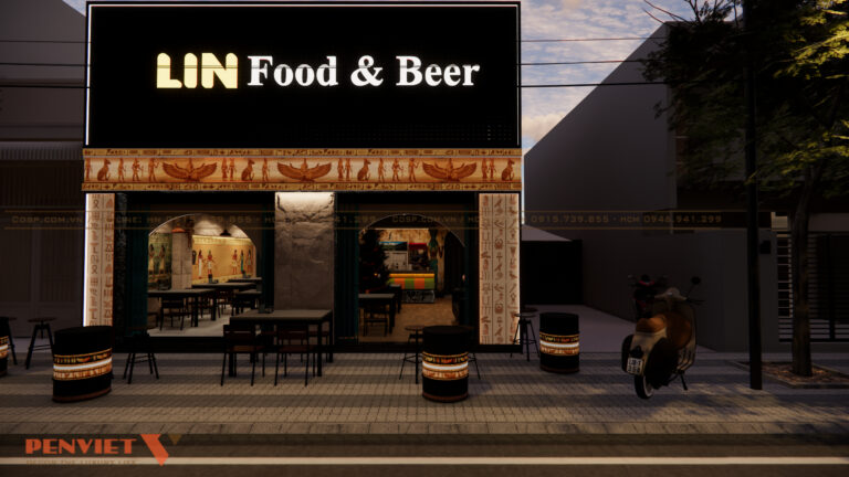 Thiết Kế Nhà Hàng LIN FOOD & BEER Mang Nét độc đáo ấn Tượng